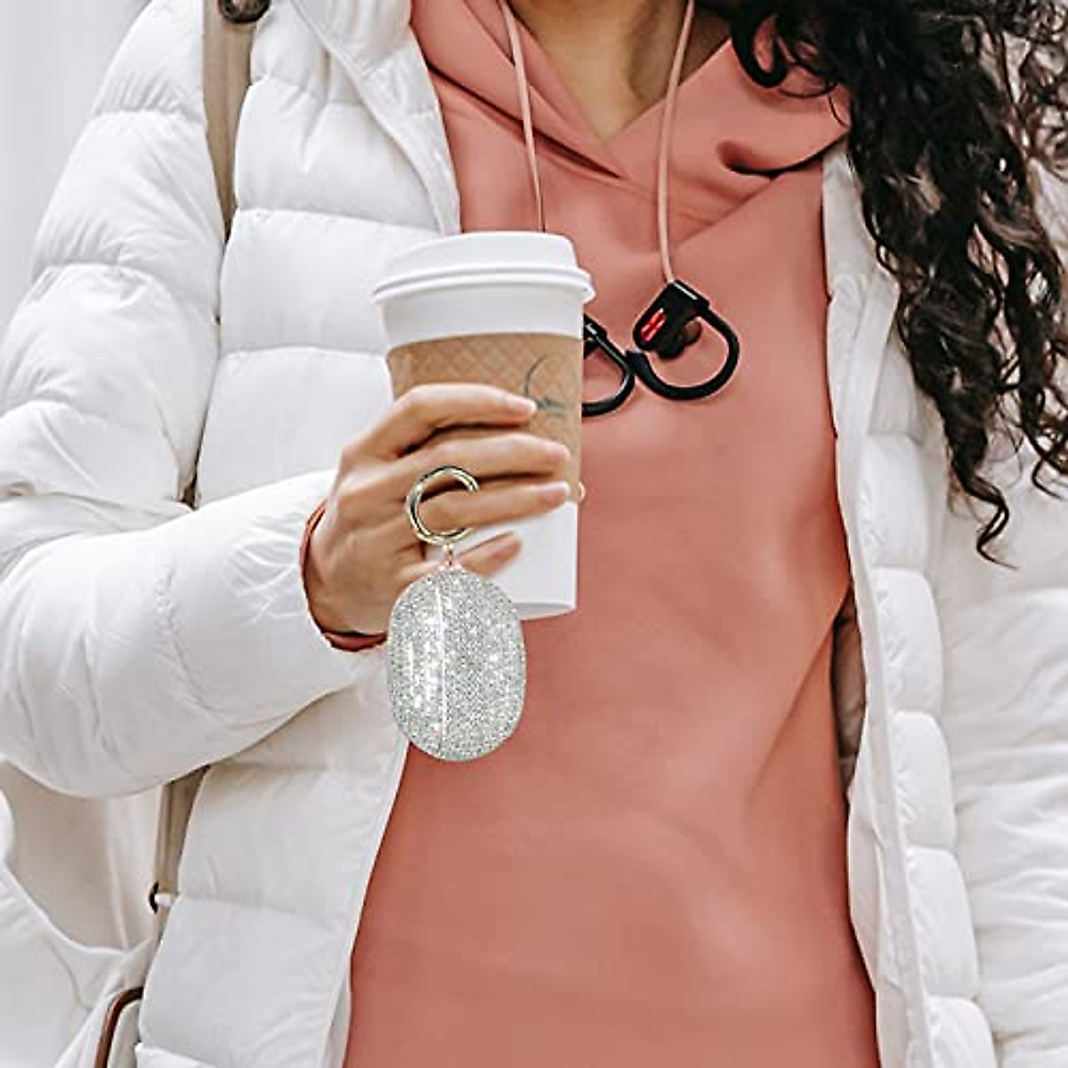 New in 2021 Apple Beats Studio Buds Case Sparkly Diamond Beats Studio Buds Case with Keychain, Shockproof Protective Premium Bling Rhinestone Cover Skin for Beats Studio Buds Charging Case