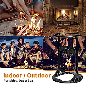 Apromise Wood Splitter - Kindling Splitter with 4 LBS Sledge Hammer and Waterproof Splitter Cover | Heavy Duty Firewood Splitter for Home, Campsite | Safer & Easier to Use & Portable