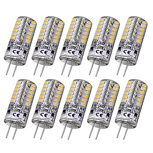RAYHOO 10pcs G4 Base LED Light Bulbs, Warm White 3000K, 3 Watt Equivalent to 20W T3 Halogen Track Bulb, Non-dimmable, DC 12V