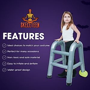 Skeleteen Old Man Inflatable Walker - Funny Gag Prop 100 Days of School Granny Inflatable Walkers Gift Joke Props for Adults and Kids