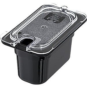 Carlisle FoodService Products 3068703 Plastic Food Pan, 1/9 Size, 4 Inches Deep, Black (Pack of 6)