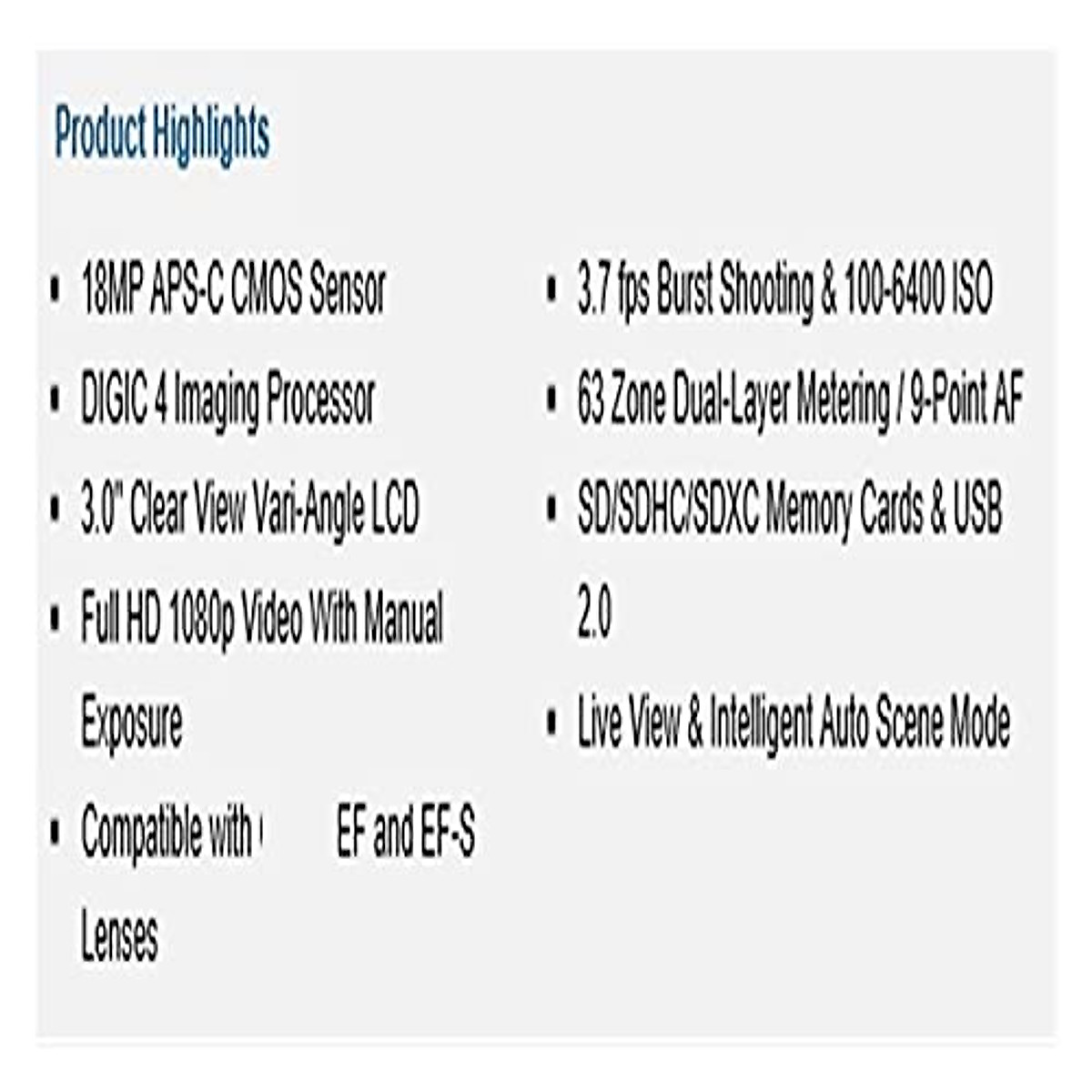 Camera 600D Rebel T3i DSLR Camera with 18-55mm Lens Digital Camera