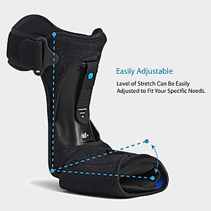 Ovation Medical Hybrid Night Splint - Comfortable and Supportive Plantar Fasciitis Night Splint - Premium Nighttime Foot Brace for Heel Pain - Combination Posterior and Dorsal (Small-Medium)