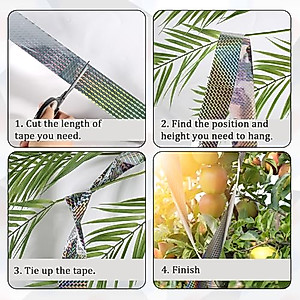 NQEUEPN Bird Reflective Tape, 360ft Long Double Sided Bird Flash Devices Deterrent Ribbon for Out Door Birds Woodpeckers Gulls Crows Swallows Pigeons