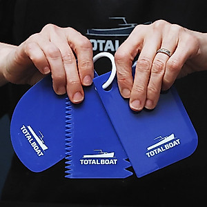 TotalBoat Flexible Resin Spreaders Set - Reusable Scrapers for Epoxy, Fillers, Putty, Caulk, Spackling Paste, Polyester Resin and Adhesives