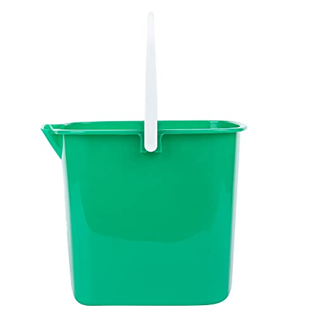 RW Clean 6 Quart Cleaning Buckets, 10 Detergent Square Buckets - With Measurements, Built-In Spout And Handle, Green Plastic Utility Buckets, For Home Or Commercial Use, - Restaurantware