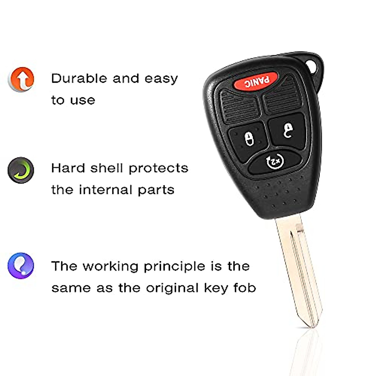 VOFONO Compatible with Keyless Entry Remote Key Fob Jeep Wrangler 07-18/Compass 07-18/Dodge Ram 07-09/Durango 07-09/Caliber 07-12/Nitro 07-11/Dakota 08-11 FCC ID: OHT692713AA