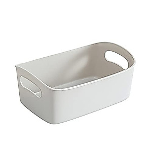 VALINK Plastic Storage Baskets, Flexible Storage Basket with Handles Portable Desktop Sundries Snack Organizer Bins for Shelves Thick PP Material 3 Size