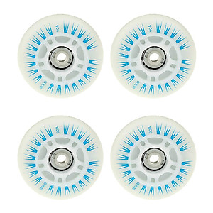 Gaweb Skating Shoes Wheels,4Pcs 76/80mm Skating LED Luminous Flashing Inline Roller Skates Shoes Wheels Blue 76mm