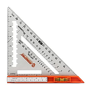 RONGPRO Multifunctional Rafter Square, 7 Inch Triangle Carpenter Square Die-cast Aluminum Alloy, Rafter Square Layout Tool - Aluminum