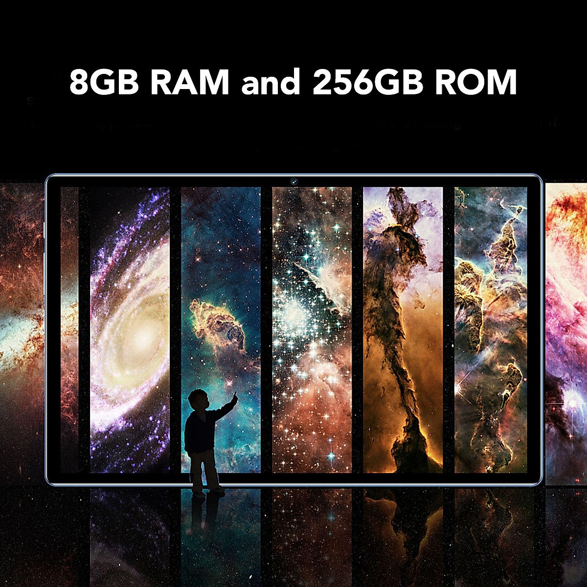 DAUERHAFT Gaming Tablet, 8GB RAM 256GB ROM Dual Camera 10.1in FHD HD Tablet Aluminum Alloy with Keyboard for Family (US Plug)