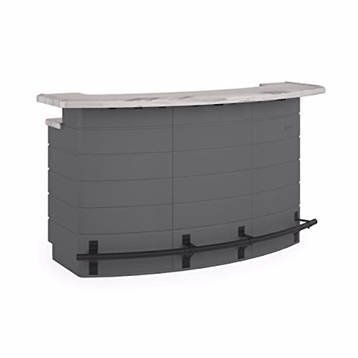 Suncast Backyard Oasis Entertainment Pull-Out Drawers and Shelving Space, Water-Resistant Outdoor Food and Bar Unit, Gray