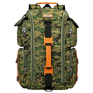 WITZMAN Digital Camo Backpack for Men Carry On Backpack Duffel Bag Large Capacity Laptop Backpack 17 Inch (6695 Camo Green)