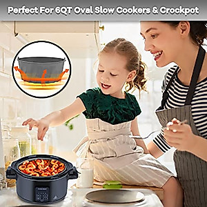 Silicone Slow Cooker Liner - Reusable, Leakproof & BPA-Free, Fits 6-7 Quart Oval Crock-Pot, Compatible with Hamilton Beach, Dishwasher Safe Cooking Liner (Grey)