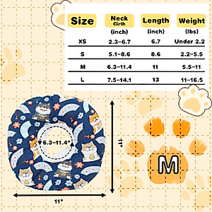 Coffea Adjustable Cat Cone Collar Soft, Cute Cat Recovery Collar, Surgery Recovery Elizabethan Collars for Cat and Kitten (Yellow, M)