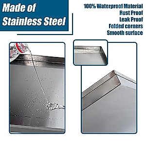 Confote Stainless Steel Replacement Tray for Dog Crate, 41.1"x26" Pet Cage Floor Pan Chew-Proof & Crack-Proof