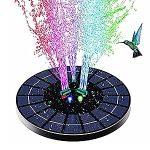 Kavolet Solar Fountain Pump with 360 Degrees Rotatable Nozzle, 4W RGB LED Solar Water Fountain, Battery Free Standing & uto-Shut Off, Water Pump for Bird Bath Garden Small Pond Outdoors
