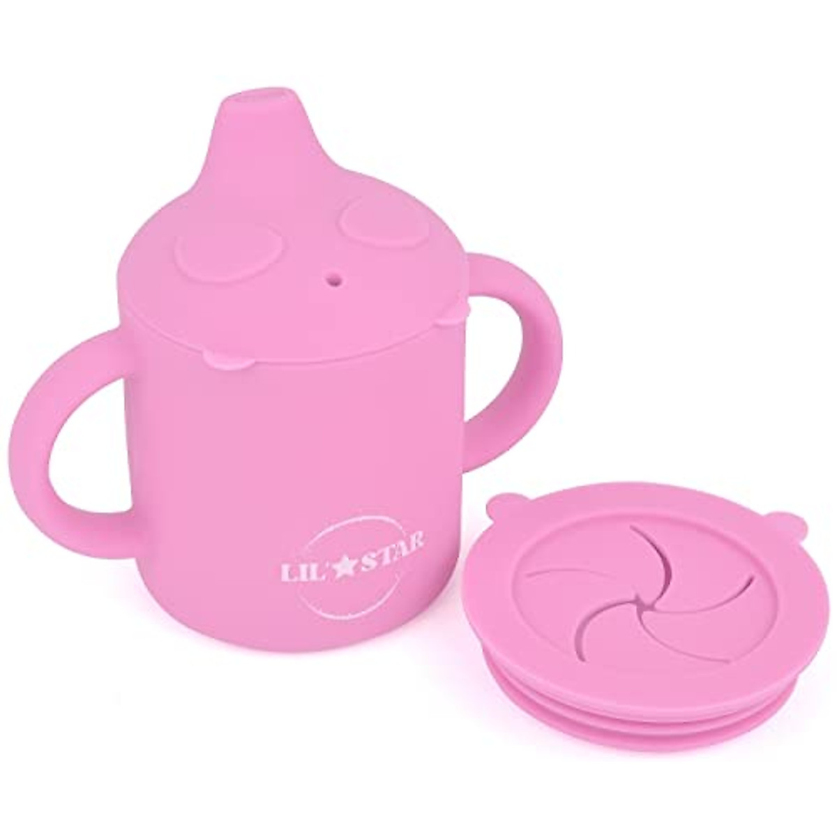 LIL' STAR Silicone Sippy Cup and Snack Cup 2-in-1 | 5oz Sippy Cups for Baby 6+ Months | Spill Proof Sippy Cups for Toddlers | Soft Silicone Baby Training Cup with Handles | BPA Free