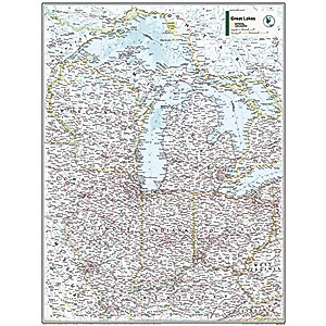 National Geographic Maps: Great Lakes U.S.A Wall Map - 31 x 24 inches