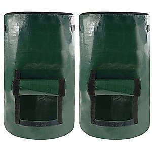 SKGFKYRM Garden Compost Bag Garden Waste Bin Organic Composts Bags Compost Accelerator Composting Tumbler Outdoor Composting & Yard Waste Bins for Kitchen and Garden Waste Collapsible Reusable 2PCS