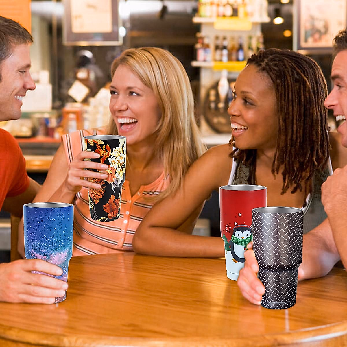 SYACOT 30oz Tumbler Double Wall Stainless Steel Vacuum Insulated Travel Mug with Splash-Proof Lid Metal Straw and Brush