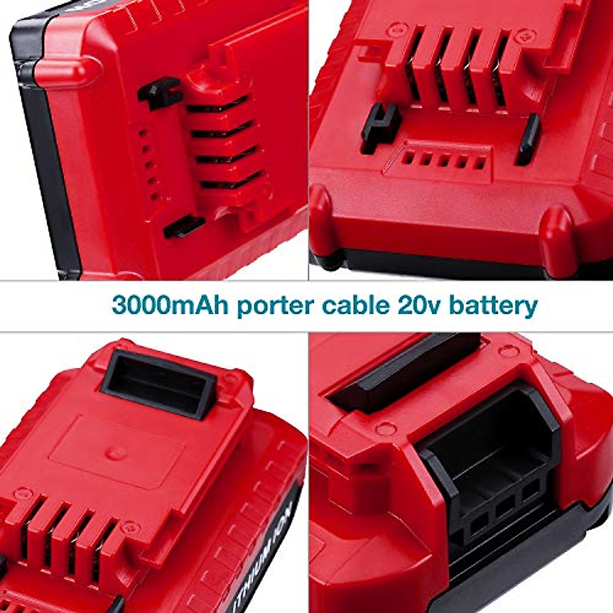 ORHFS 2 Pack 3.0Ah 20V MAX Li-ion Replacement Battery Compatible with Porter Cable 20V Cordless Power Tools Battery PCC685L PCC680L PCC682L PCC685LP