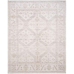 SAFAVIEH Maharaja Collection Accent Rug - 4' x 6', Beige & Blue, Hand-Knotted Traditional Viscose, Ideal for High Traffic Areas in Entryway, Living Room, Bedroom (MHJ442A)