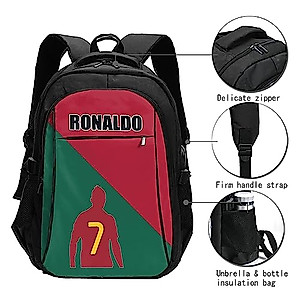 Auqizbx Football Number 7 Ronaldo Laptop Backpack Work Travel Backpack With Usb Charging Port Men Women