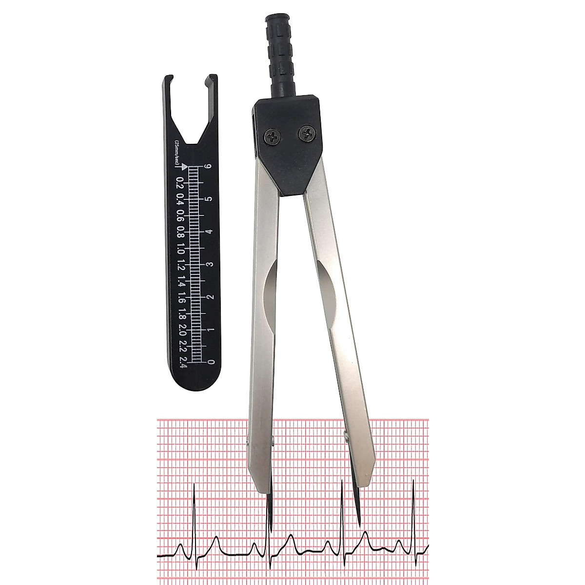Electrocardiogram Caliper Black Calipers Electrocardiogram Divider for Nursing (Black)