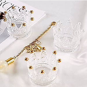 Vixdonos Votive Candle Holders Set of 6 Crown Glass Tealight Candle Holder for Wedding, Party and Home Decor (Gold Tips)
