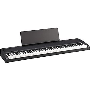 Korg B2 Portable Digital Piano with 88-Key Full Size Weighted Keyboard, Built-in Speakers, Music Stand, Sustain Pedal, and Power Supply (B2BK) (Renewed)