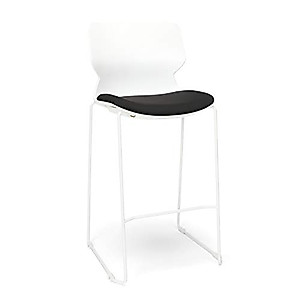 HON Basyx Contempo Guest Stool, 2 Pack, White/Black