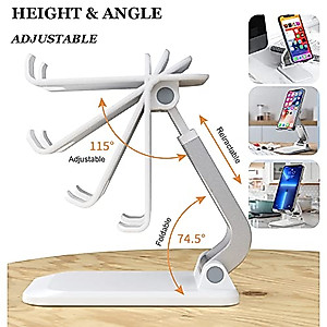 2-Pack Foldable Phone Stand for Desk, Adjustable Height Angle Phone Holder, Portable Desktop Cell Phone Stand iPhone Stand Phone Cradle Mount Dock Compatible with Smartphones/Tablets