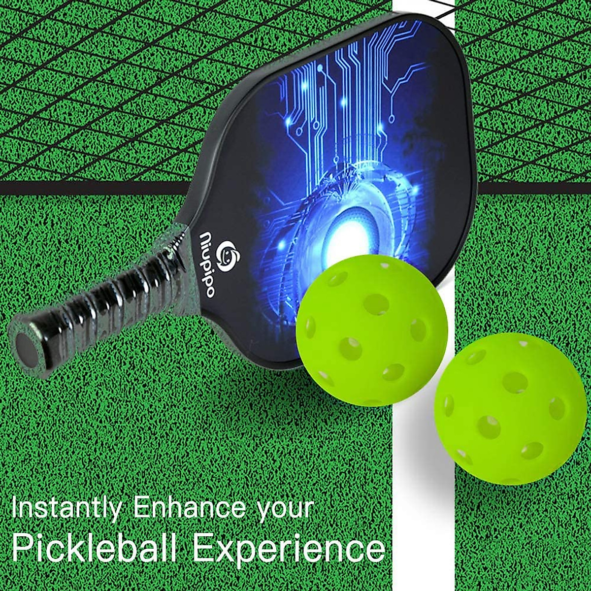 JINJIAN Pickleballs 6 Pack Balls-40 Holes, Outdoor Pickleball USAPA Approved Performance Pickleballs, Specifical Designed for Courts Play, High-Vis Optic Green Pickleballs(6 Pack)