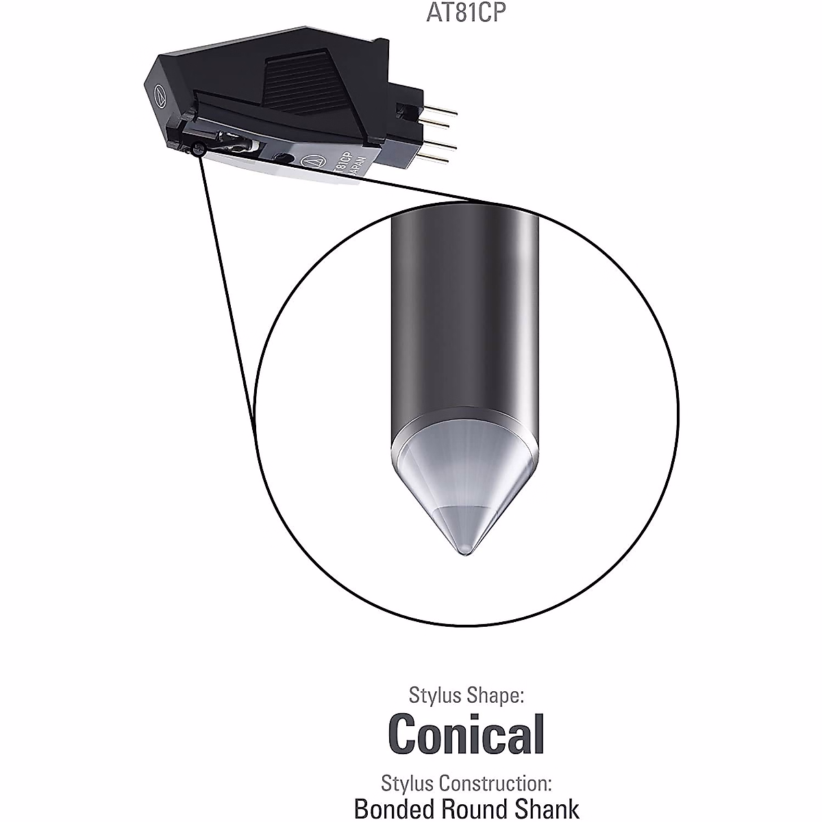 Cartridge and Stylus, needle for Technics SL DL5, SL J2, SL J3, SL J300R, SL J33, SL L1, SL L2, SL L3, SL M1, SL M2