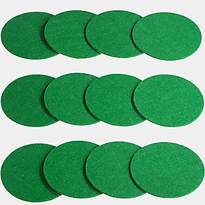 Gejoy 94 mm Hockey Paddle Pads Self Adhesive Replacement Hockey Mallet Felt Pads Green Felt Sticker for 96 mm Hockey Pushers