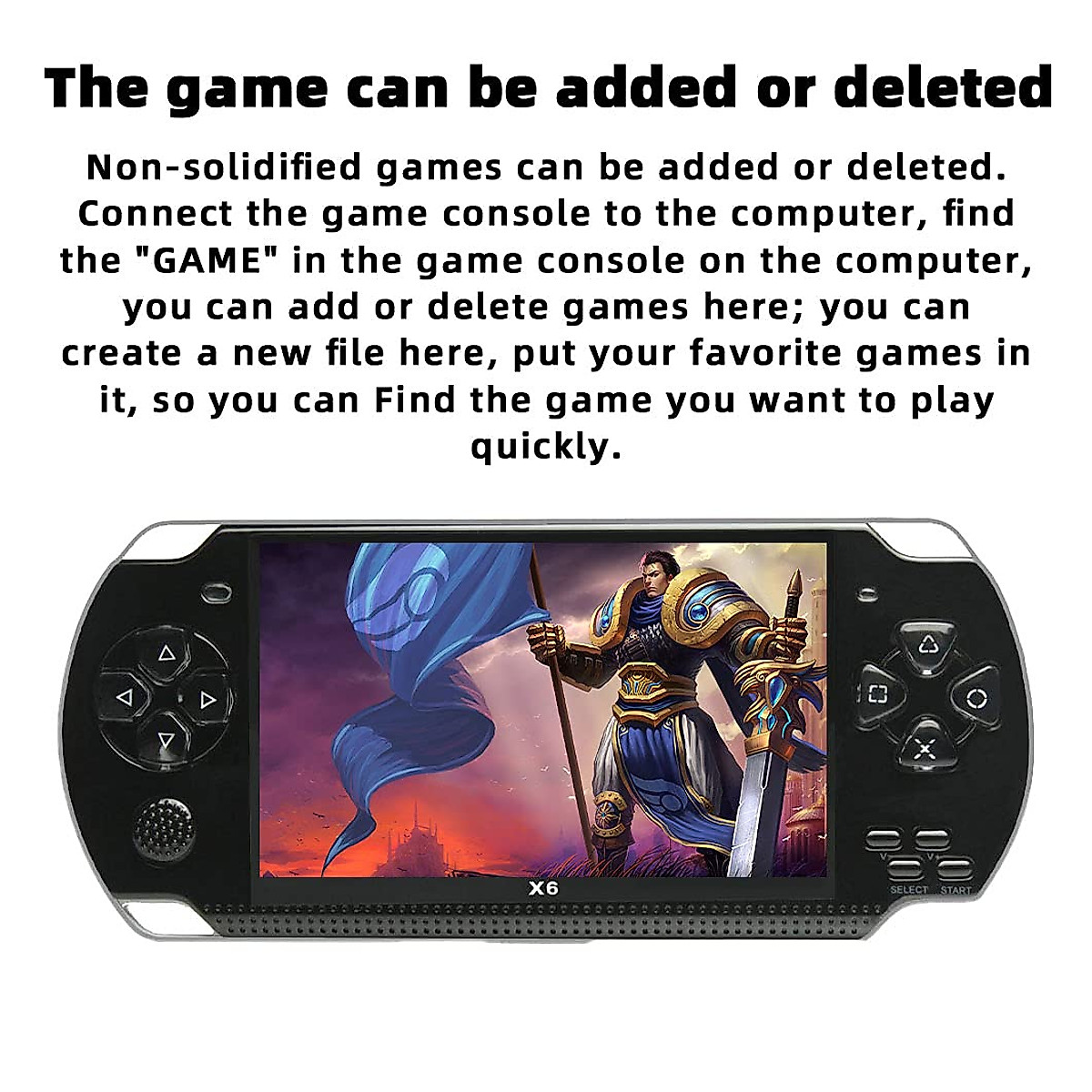 JXD Handheld Game Console 4.3 inch 8GB Built in 2000 Games for Multiple Simulators X6 Retro Video Game Console Mp3/4/Ebook TV Out Mini Hand Portable Game Player Device Holiday (Black)