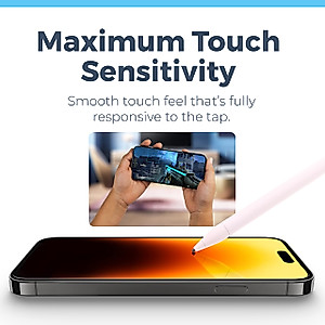 Power Theory Privacy Screen Protector for iPhone 14 Pro Tempered Glass Anti Spy protection with Easy Install Tray