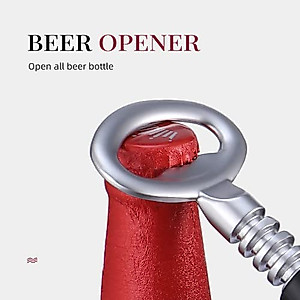 KITVINOUS Wine Bottle Opener, Premium Wing Corkscrew Wine Opener with No-Stick Worm, Multi-Purpose Winged Corkscrews for Wine and Beer Bottles