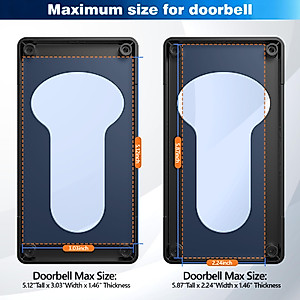 Doorbell Mount for Ring/Blink/Eufy Wireless Video Doorbell, Compatible with Ring Doorbell 4/3/2/1, No Drill Anti Theft Doorbell Mount Camera Mount with Double Screw Fixing, Black