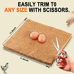 Aoriher 24 Pack Natural Hemp Chicken Nesting Pads Reusable Hens Nest Bedding Mats Chicken Nesting Box Liners for Hen Laying Eggs, Coop Pet Garden Lawn Indoor Outdoor, 11.8 x 11.8 Inches