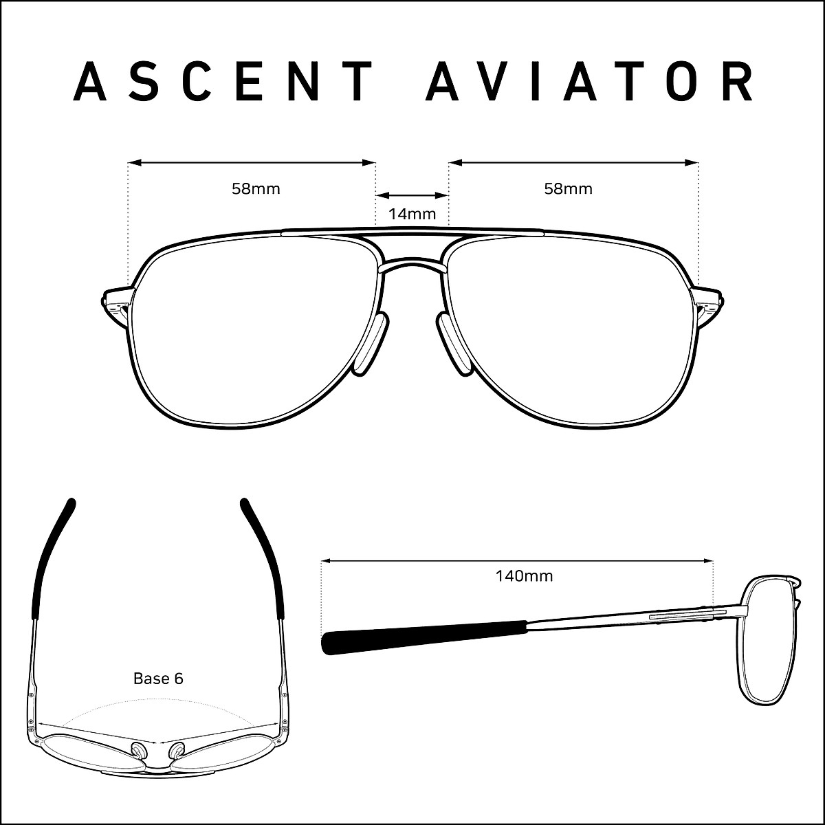 Method Seven Ascent SKY18 Aviation Sunglasses For Pilots
