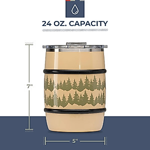 ORCA Hunter Outdoor Chaser + Barrel Set – 27oz & 12oz Adventure Drinkware Bundle | Deer Land Dark Green & Tree Line Tan | Insulated Stainless Steel Tumblers for Hunting, Camping & Whiskey Nights