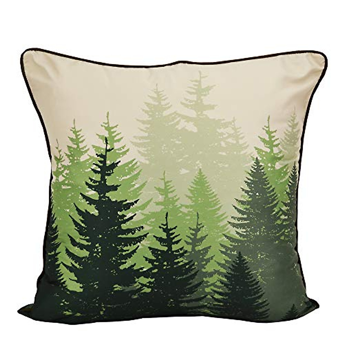 Donna Sharp Throw Pillow - Green Forest Lodge Decorative Throw Pillow with Layered Forest Pattern - Square