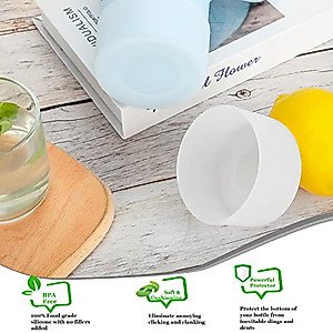 LOCONHA 2Pcs Silicone Boot for Stanley Cup 40oz & Stanley IceFlow 20oz 30oz, Protective Water Bottle Bottom Sleeve Cover, Stanley Cup Accessories, Clear