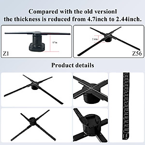 3D Hologram Fan, Faryuan Graphic 3D Photos & Videos, 1600x616 Hi-Resolution & 616 Beads WiFi Hologram Advertising Display with APP & Built-in Bluetooth for Business, Trade Show, Store, Shop (22inch)