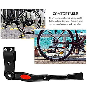 Adjustable Bike Kickstand Aluminum Alloy Bicycle Kick Stand Adult Center Mount Bicycle Kickstands Bike Side Support Bracket Non-Slip Rear Side Bike Kick Stand for 16’’-20’’ 24’’ Road Bike/BMX/MTB