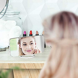 WulaWindy Digital Alarm Clock, Large Mirrored LED Display, with USB Charger, Snooze Function Dim Mode Wall Hanging Beside Desk Clock for Bedroom (White)