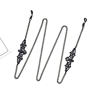 HAISENGO Black Bat Glasses Chain for Women Men Kawaii Eyeglasses Chain Holder Strap Cord for Sunglasses Eyewear (black bat)