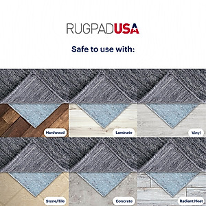 RUGPADUSA 100% Felt 9x12 Rug Pad for Hardwood Floors, 1/4 Inch Thick Cushioning - Prolong The Life of Your Rugs and Flooring, Safe for all Floors and Finishes